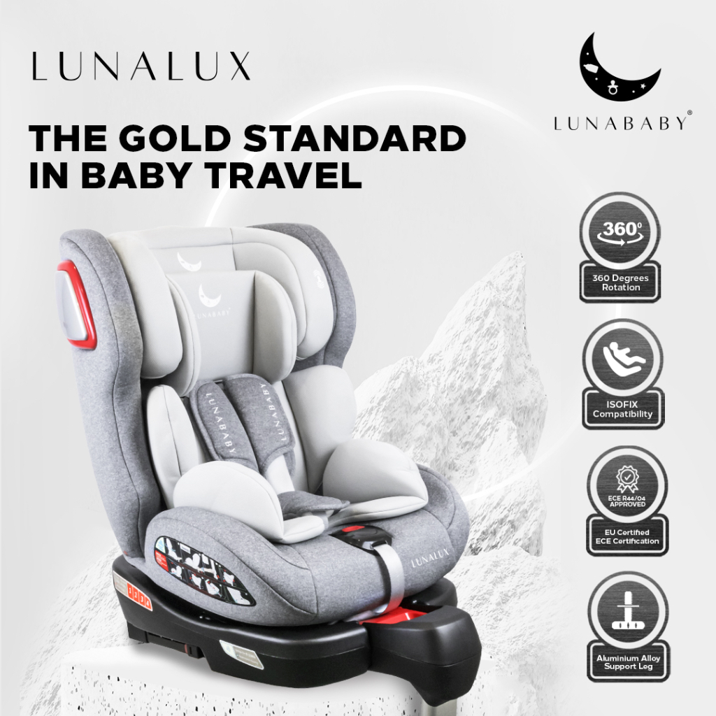 LUNABABY LunaLux 360 Baby Car Seat With ISOFIX & Support Leg (ECE & JPJ ...