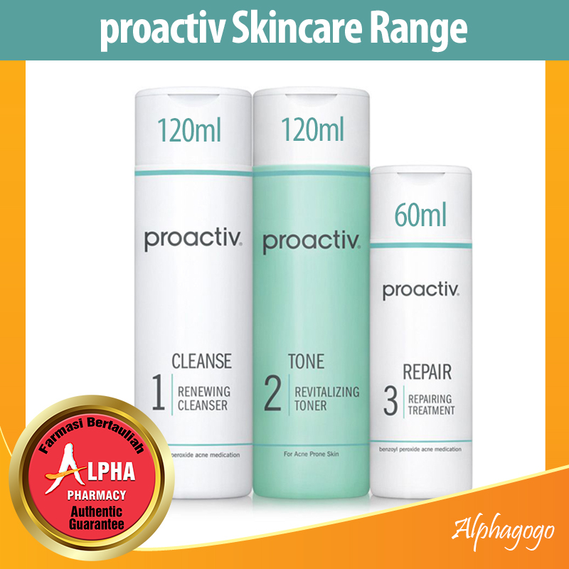 Proactiv Skincare SET of 3 : Cleanser 120ml / Toner 120ml / Repair 60ml ...