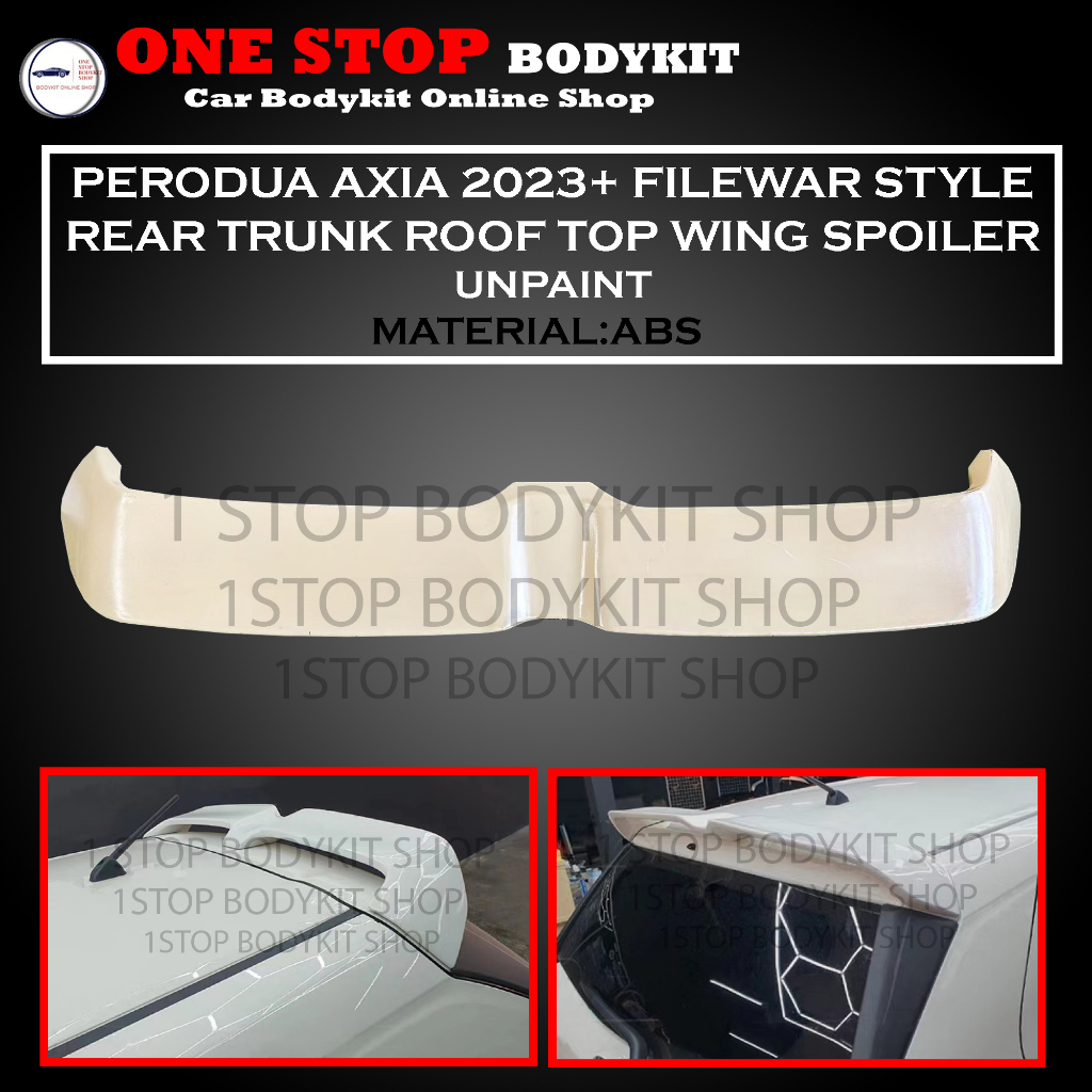 PERODUA AXIA 2023+ FILEWAR STYLE REAR TRUNK ROOF TOP WING SPOILER ABS ...