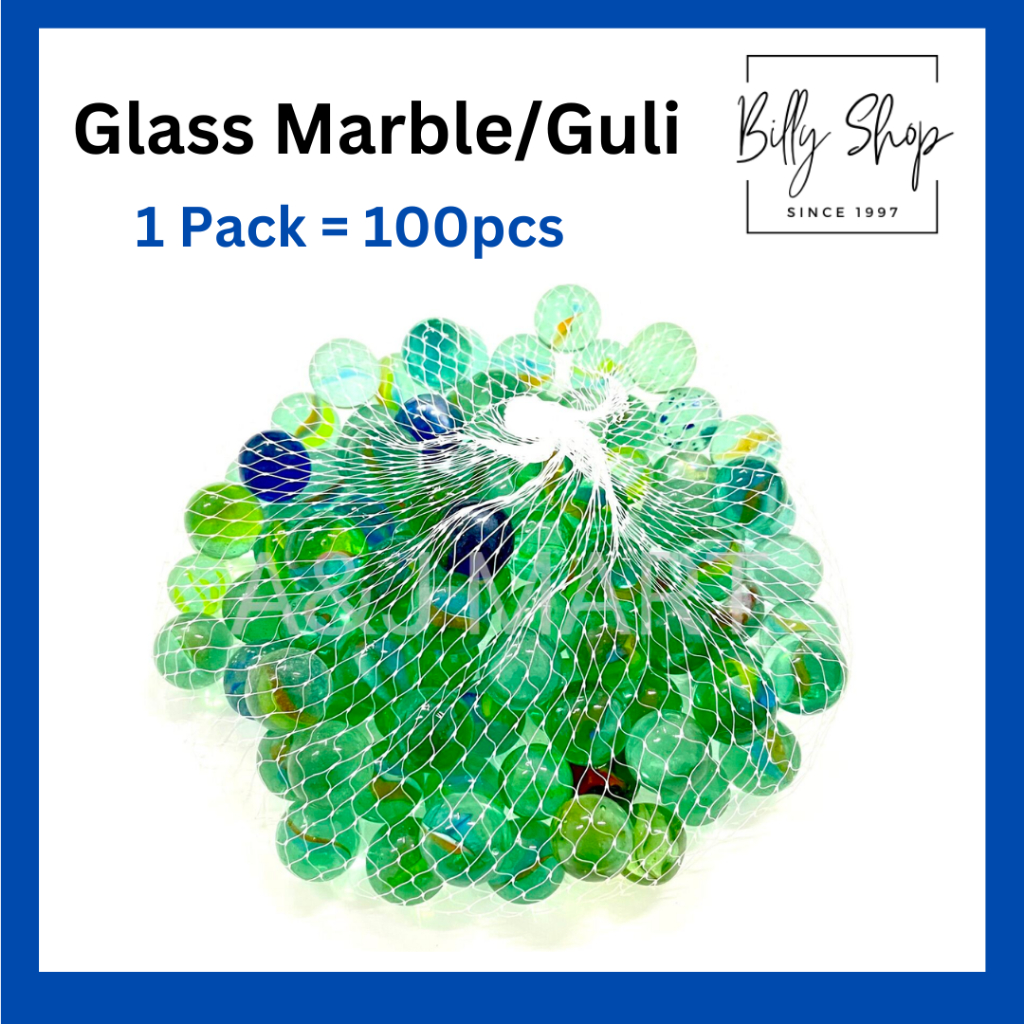 Glass marble 15mm/Guli kaca/Guli congkak/玻璃弹珠(100pcs/100biji) | Shopee ...