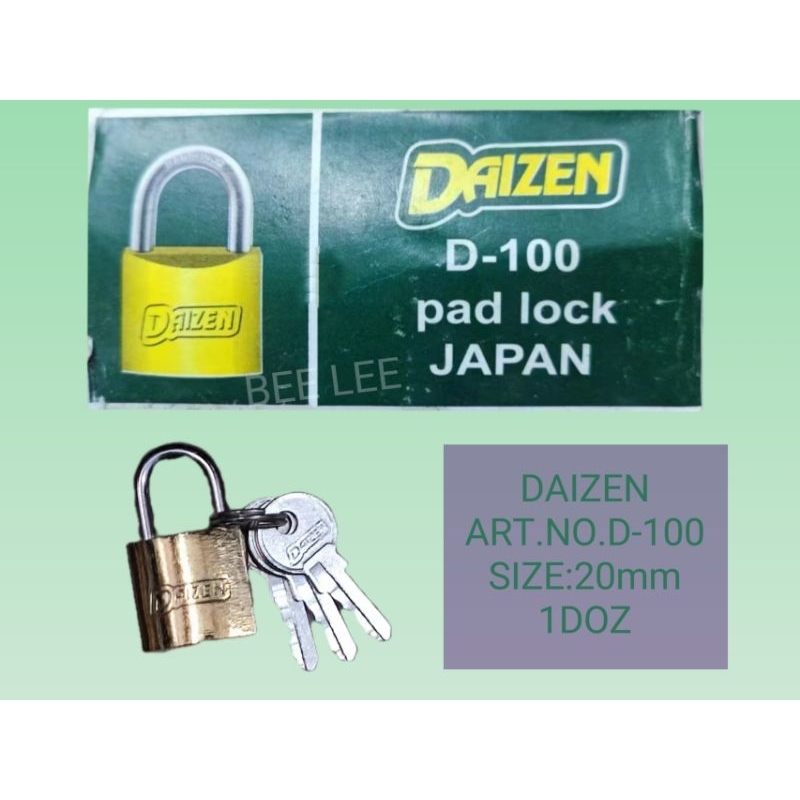 [DAIZEN] D-100 pad lock JAPAN | Shopee Malaysia