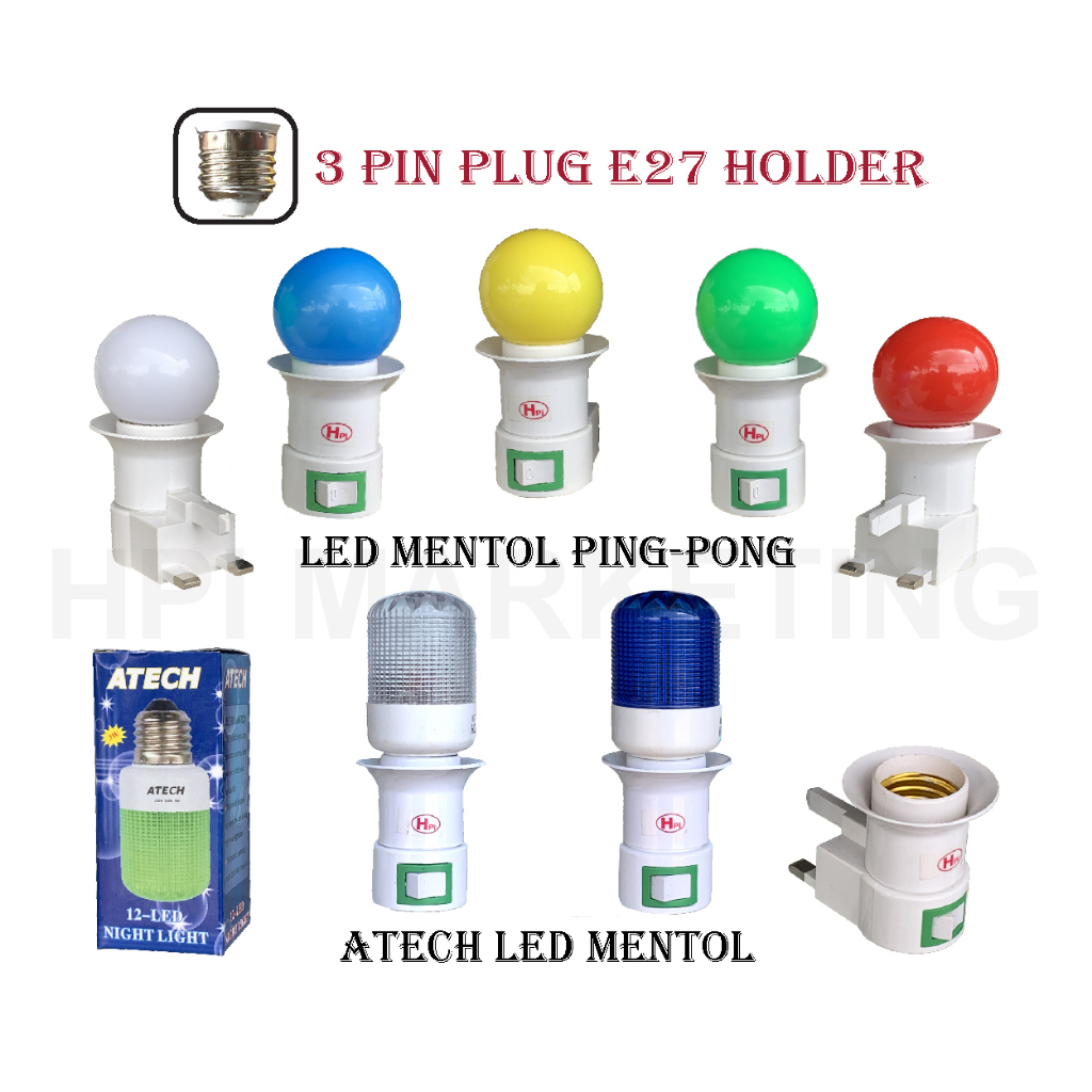 🔥Ready Stock🔥3W ATECH LED / PING-PONG MENTOL E27 LAMPU MALAM / LAMPU ...