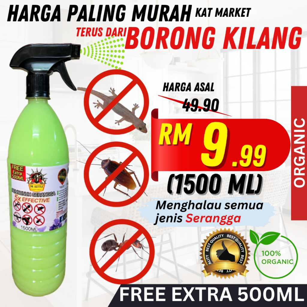 [DR SETTLE] Cicak Repellent Spray Cockroach Lizard 1500 ML EXTRA POWER ...