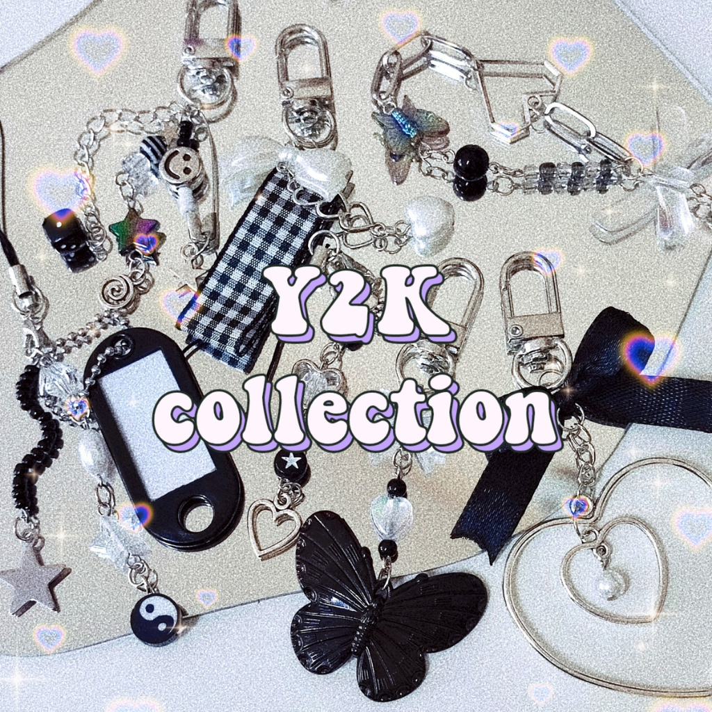 mochistudio // [New!] 🖤 Monochrome Y2K Phone Charm and Keyring Collection | Shopee Malaysia