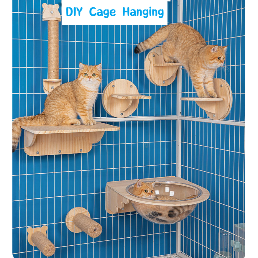 Cage-mounted Cat Space Capsule Hanging Wood Jumping Platform Climbing ...