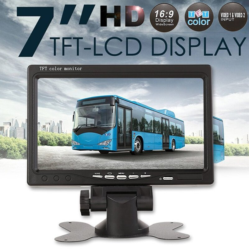 Monitor Paparan Belakang Kereta 7 Inci inch LCD TFT HD 12V 24V Reverse ...