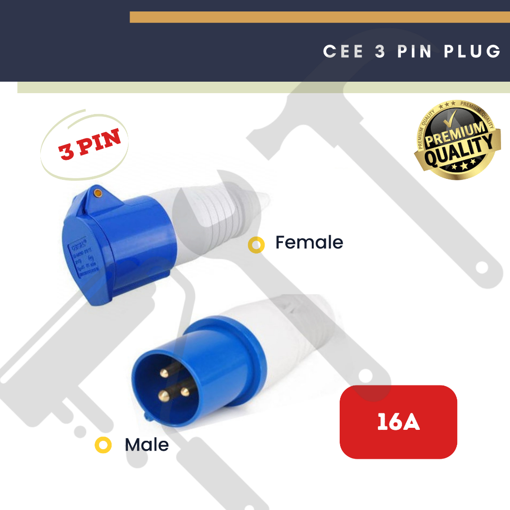 CEE Industrial Plug Socket | Male Female Plug Socket | 3 Pin Plug ...