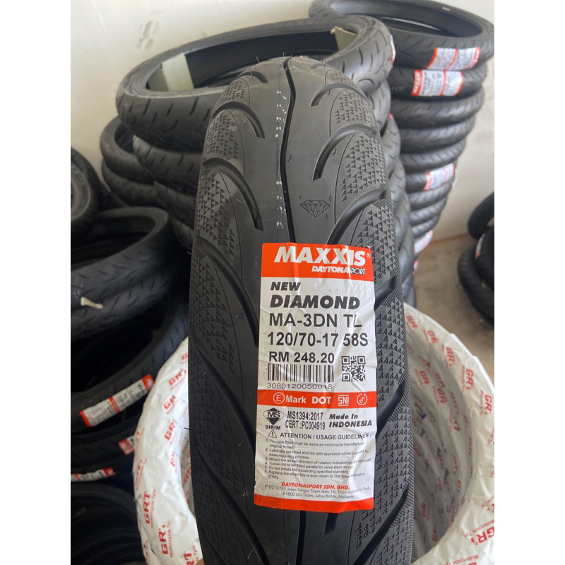 100% ORIGINAL TAYAR TYRE MAXXIS DIAMOND MA3D MA-3D TUBELESS 60/80-17 70 ...