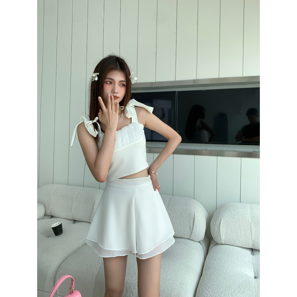 ANNA KNOT TIE SHEER TOP IN WHITE UQ MADE Batch 2 open | Shopee Malaysia