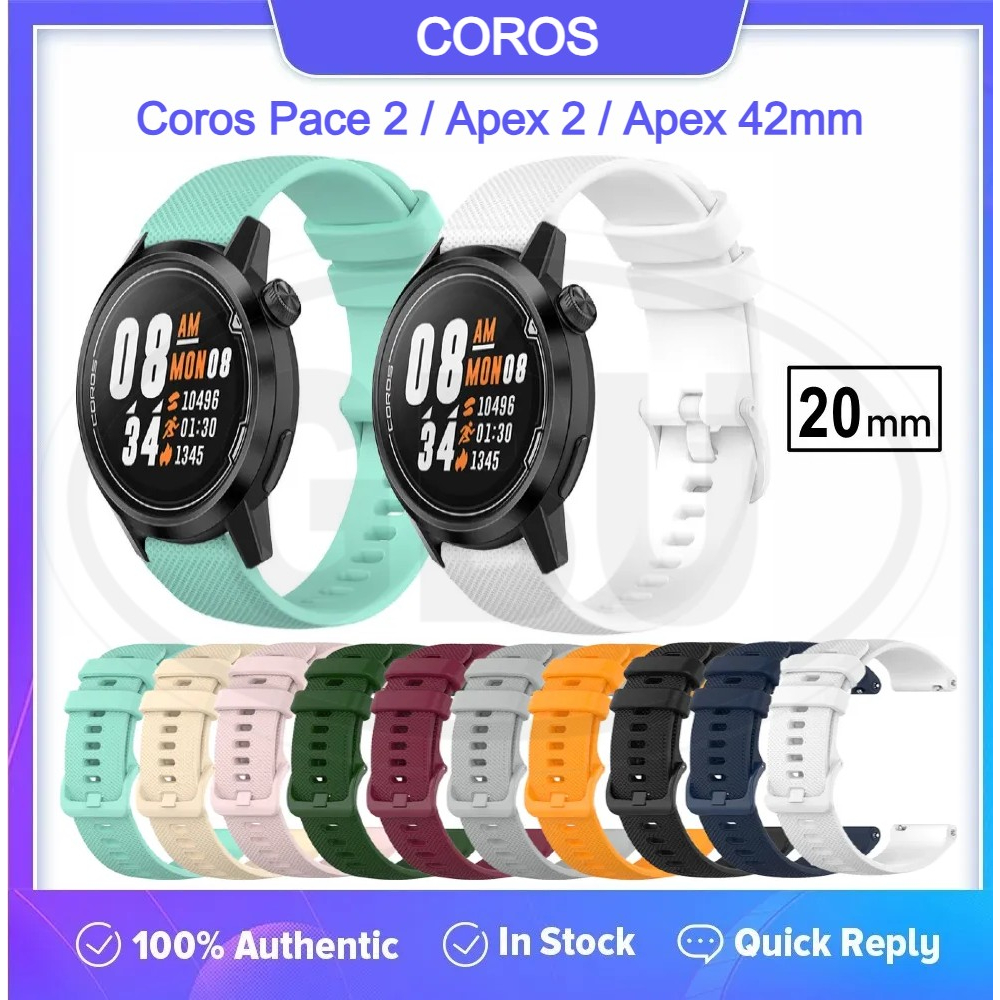 Coros Pace 2 / Coros Apex 2 / Coros Apex 42mm / Pace2 Silicone Watch Band Strap - 20mm | Shopee ...