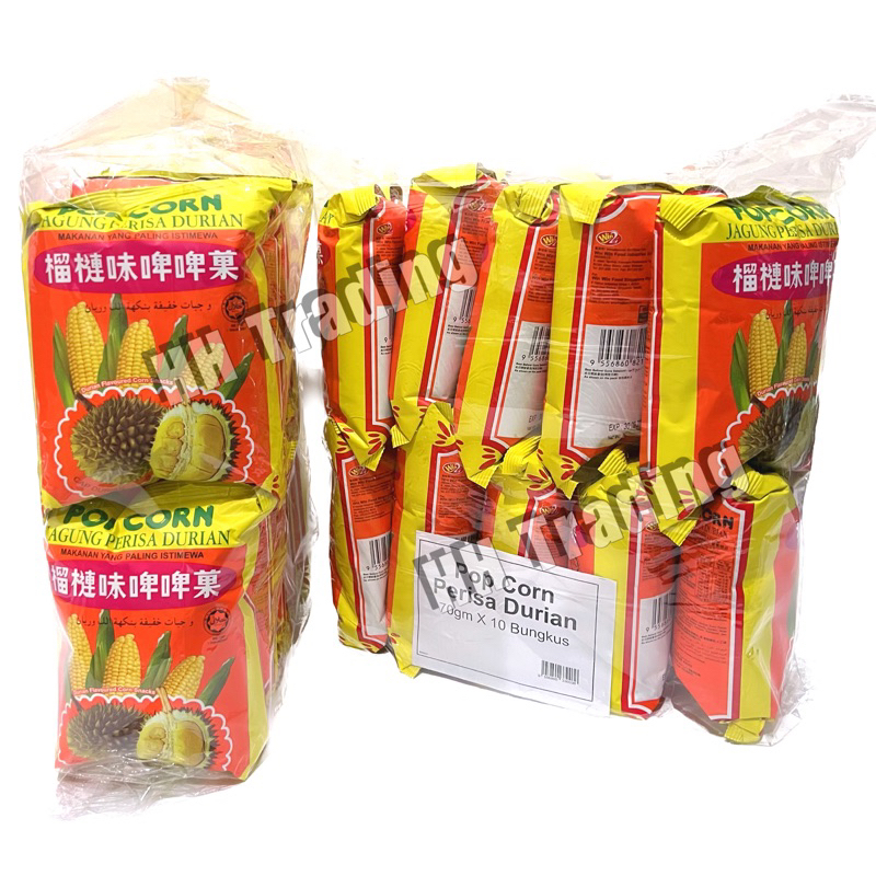 70g x 10’s DURIAN FLAVOURED CORN SNACKS POPCORN JAGUNG PERISA DURIAN ...