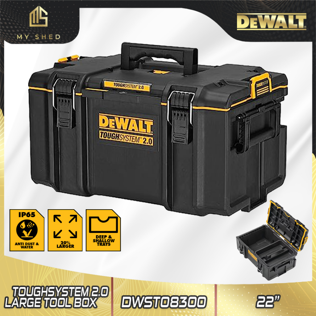 DEWALT TOUGHSYSTEM 2.0 DWST08300 Large Tool Box 22 Inch with 50KG Load ...