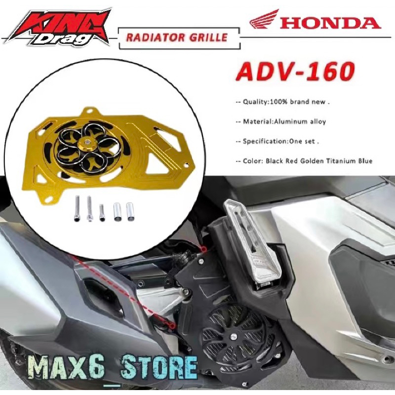 Radiator Cover CNC For Honda ADV160 Vario160 PCX160 Black Diamond With ...