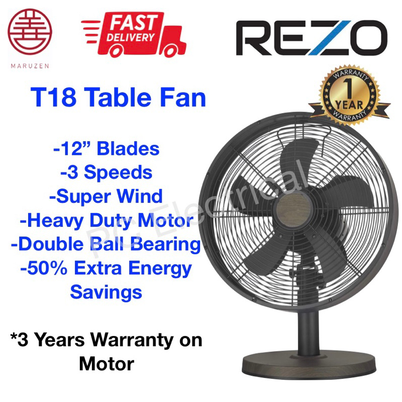 Rezo T18 Premium Antique Heavy Duty Table Fan 12 inch | Shopee Malaysia