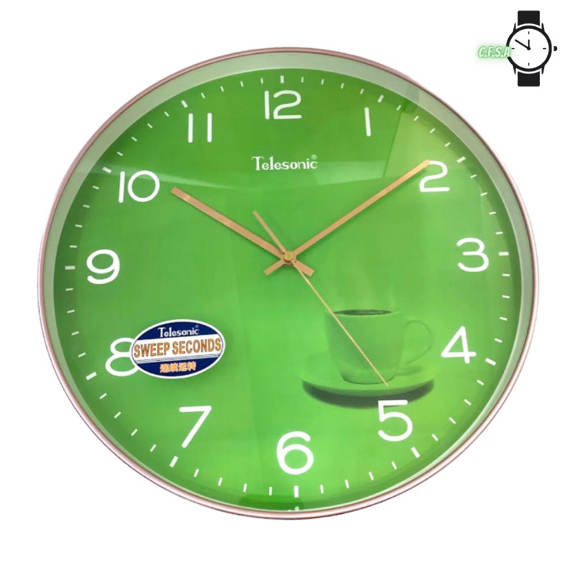Telesonic Green Dial Plastic Case Quartz Movement Wall Clock Q0736 ...