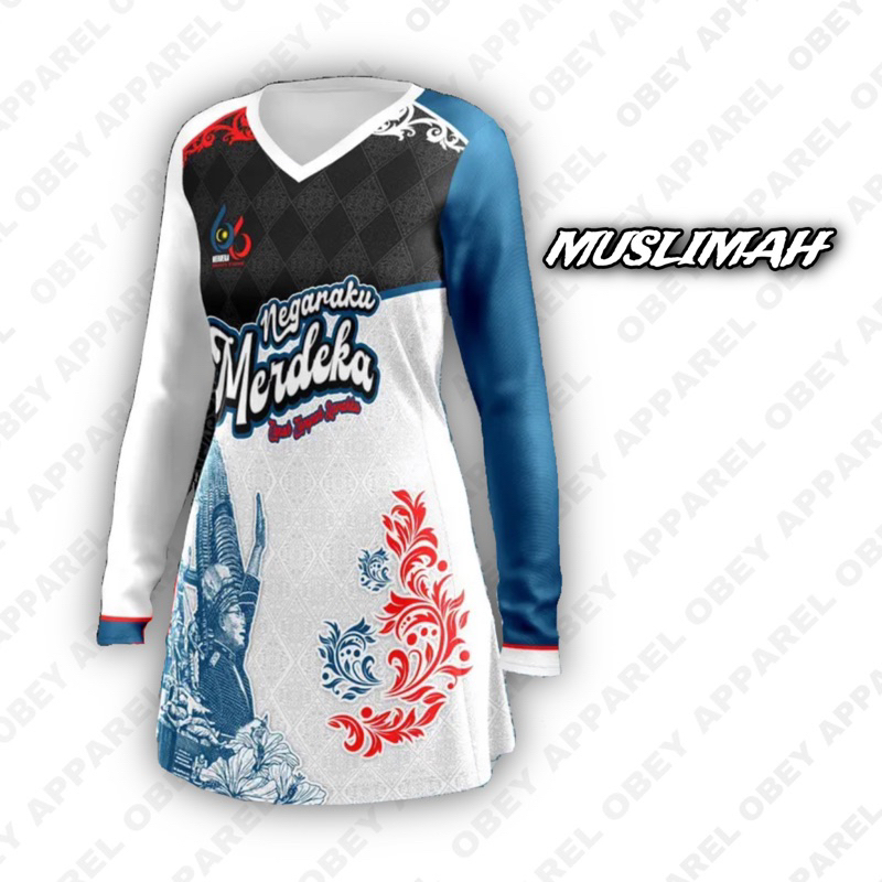 Negaraku Merdeka 66 Tahun Muslimah | Baju Merdeka Muslimah 2023 ...