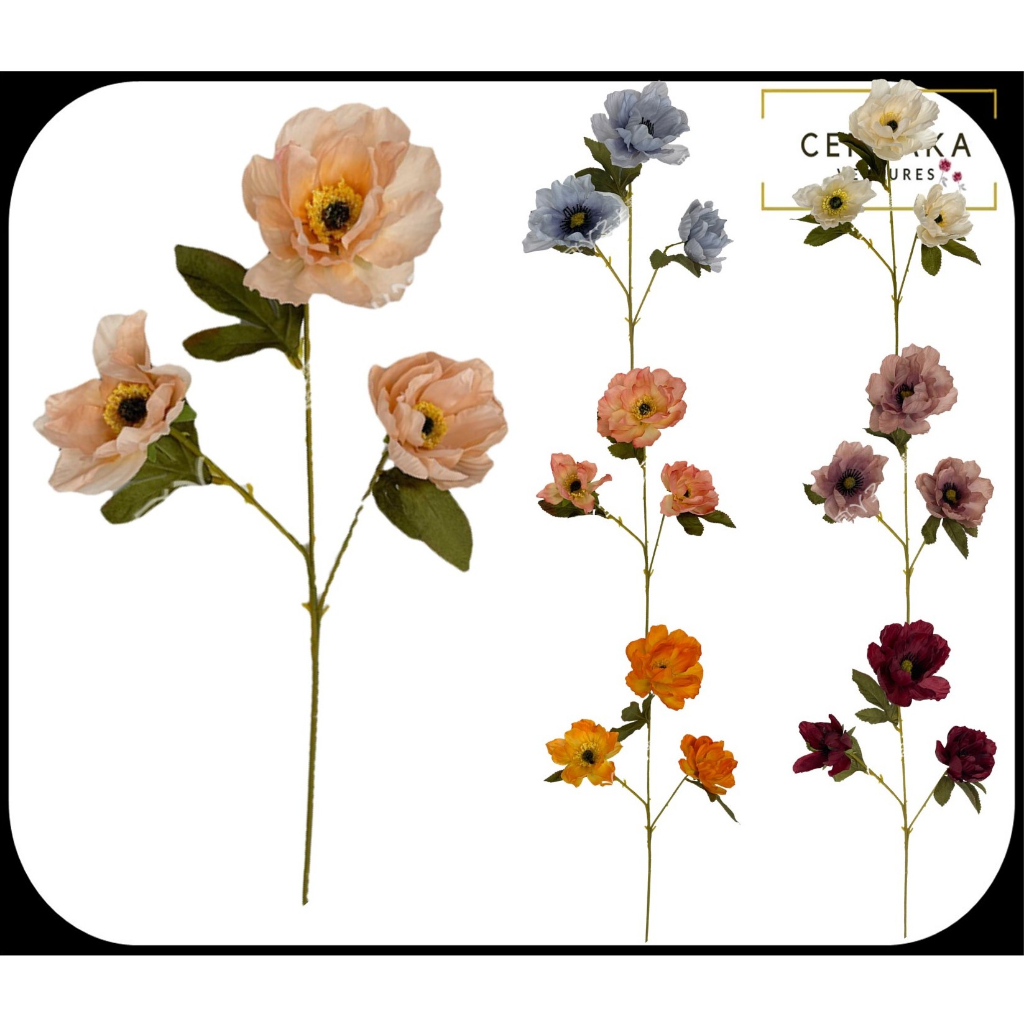 3 Heads Aster Flower Decoration Bunga Hiasan Hantaran Pelamin Tunang ...