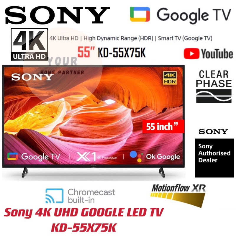Sony 55 inch X75K 4K Ultra HD High Dynamic Goggle LED TV KD-55X75K ...