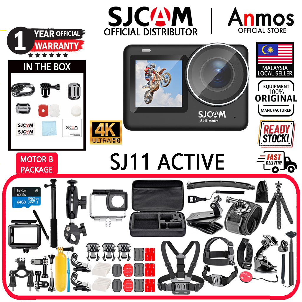 SJCAM OFFICIAL 2023 NEW MODEL SJCAM SJ11 ACTIVE DUAL SCREEN 4K 30FPS ...