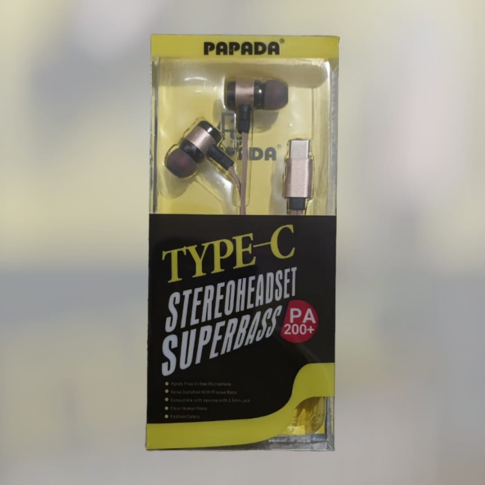 PAPADA TYPE-C STEREOHEADSET SUPERBASS (PA200+) | Shopee Malaysia