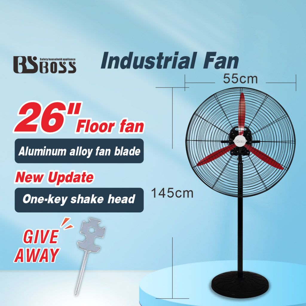 BSBOSS Industrial Heavy Duty Fan - Floor Fan/Wall Fan/Stand Fan ...
