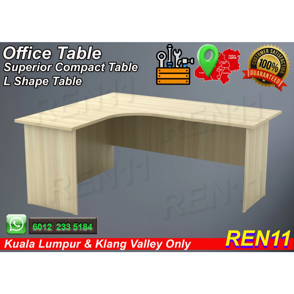 Office Table - Superior Compact Table - L Shape Office Table - 2 Color ...