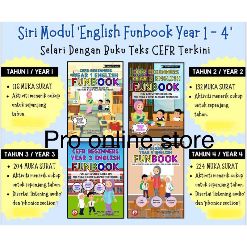 CEFR Beginners English Funbook Year 1 Year 2 Year 3 Year 4 Year 5 | Shopee Malaysia