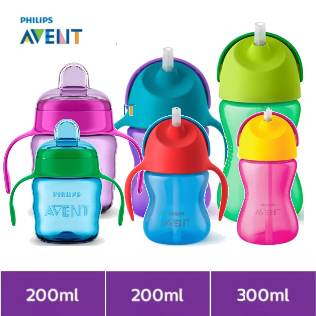 PHILIPS AVENT Soft Spout/Straw Cup 7oz/10oz with/without Handle Botol ...