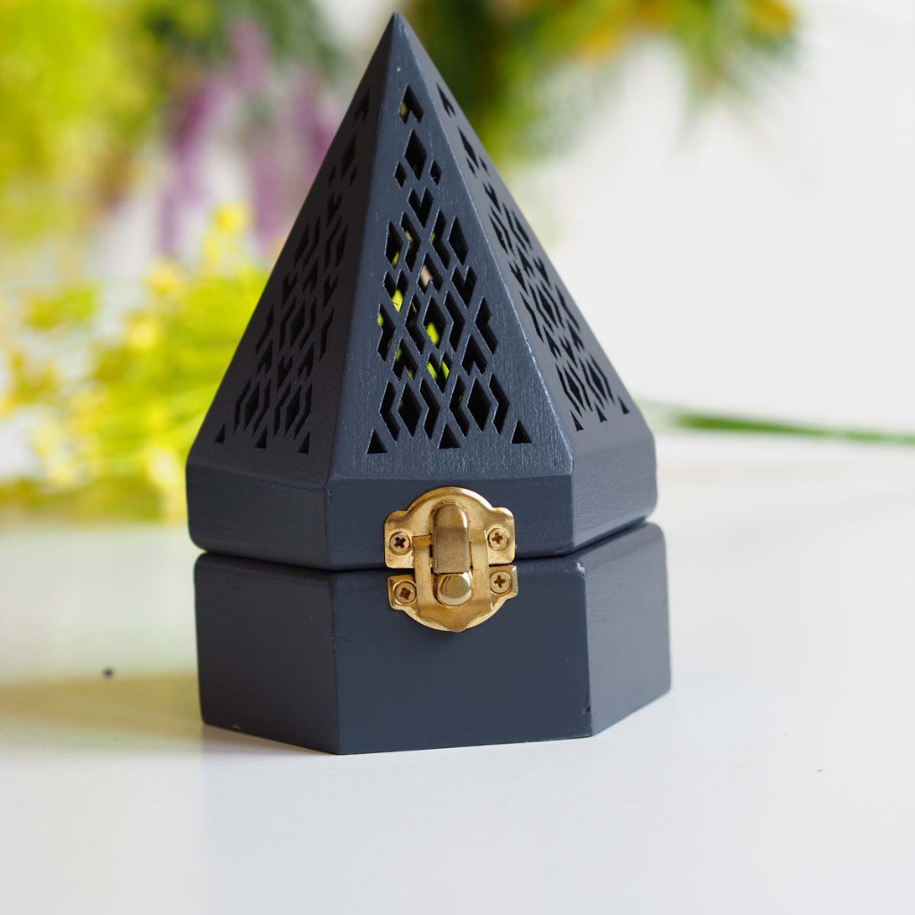 Pyramid Wooden / Kayu Mabkhara incense burner with Bakhoor / incense ...