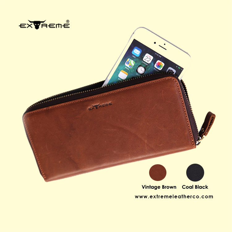 Extreme Long Wallet/Men Wallet Leather/Signature Zip Around Long Wallet ...