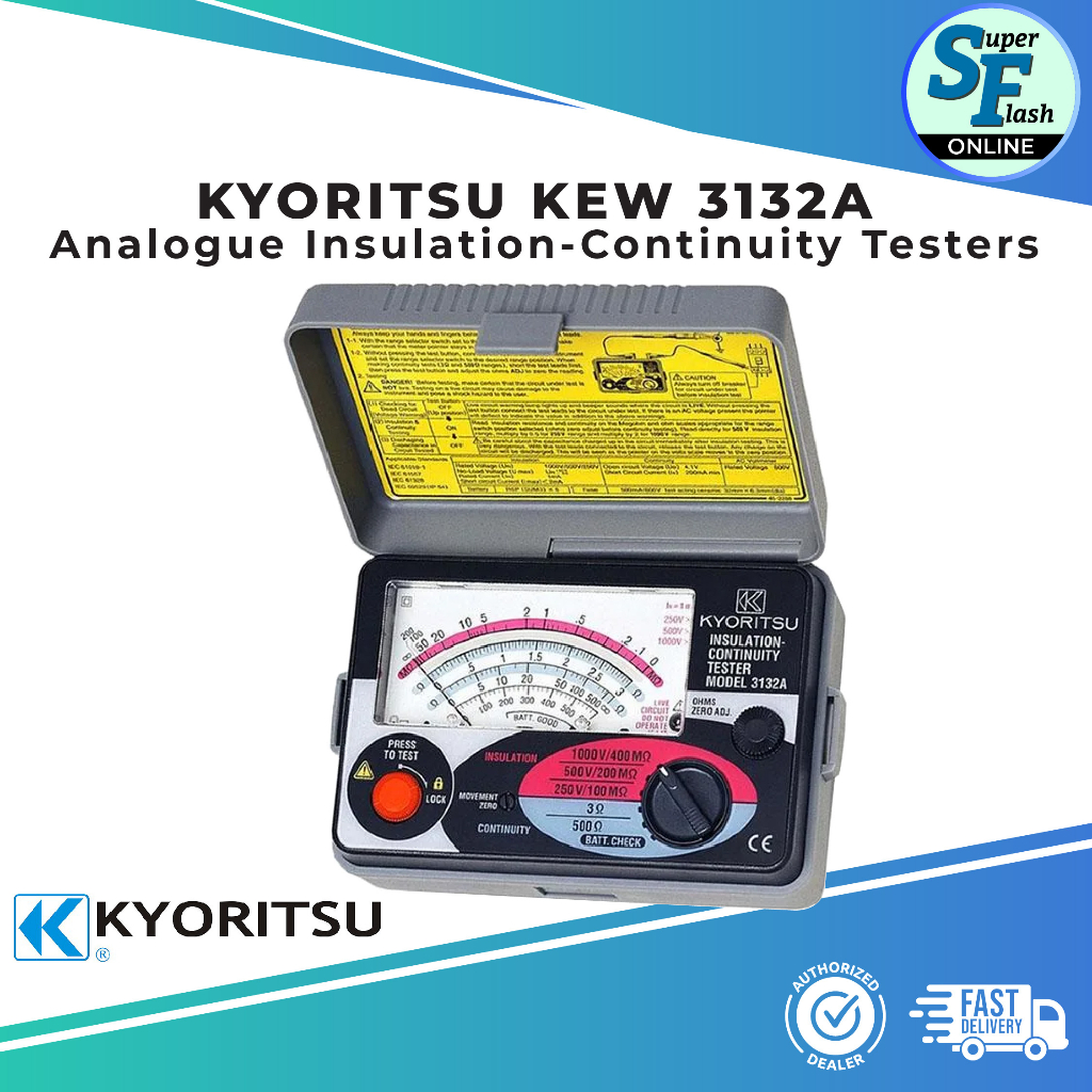 Kyoritsu KEW 3132A Analogue Insulation / Continuity Testers | Shopee ...