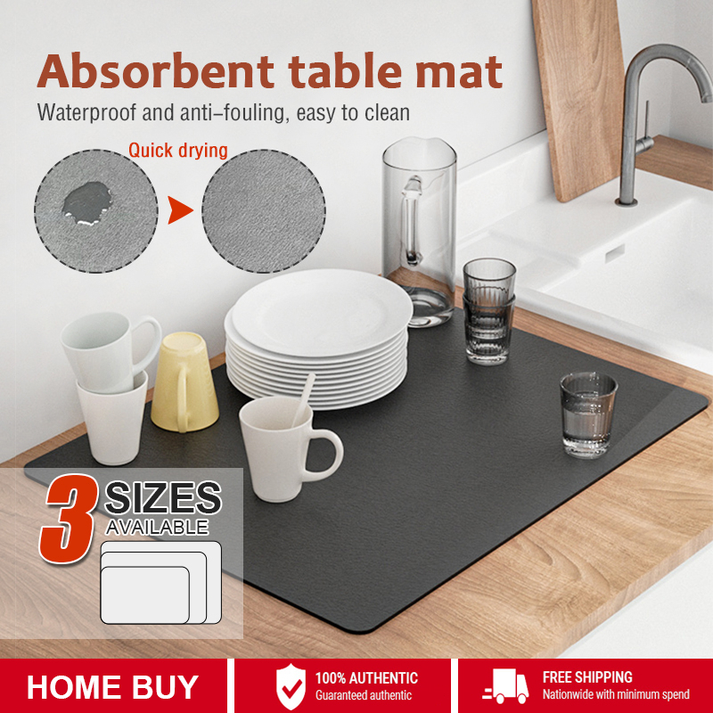 Sink absorbent pad Table Mat Dish Drying Mat Drainer Mats Kitchen ...