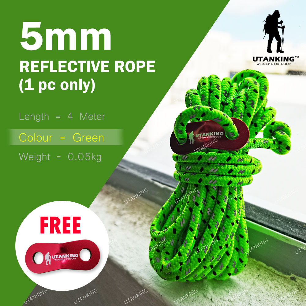 UtanKing™ 4 Meter Reflective Camping Rope Tent Ropes Flysheet Tensioner ...