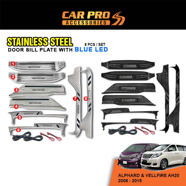 Toyota Vellfire AH20 2008 - 2015 Sill Plate Scuff Plate Foot Door Side ...