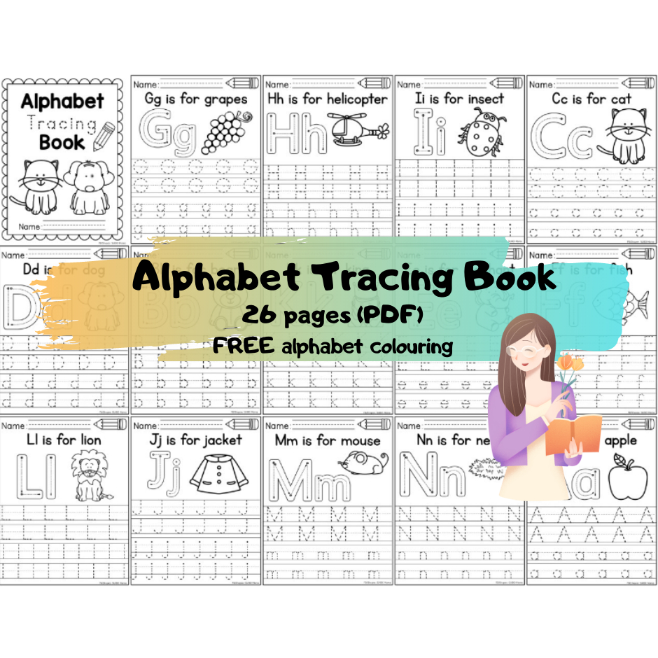 A1 - [PDF] Alphabet tracing book 26 pages - Free Alphabet colouring Kid ...