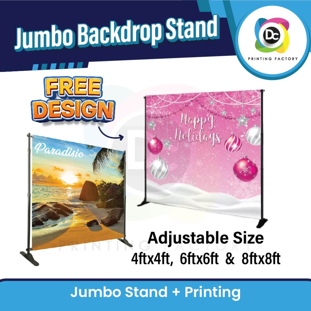 Jumbo Backdrop Banner Stand / Jumbo Backdrop Banner Stand + Printing ...