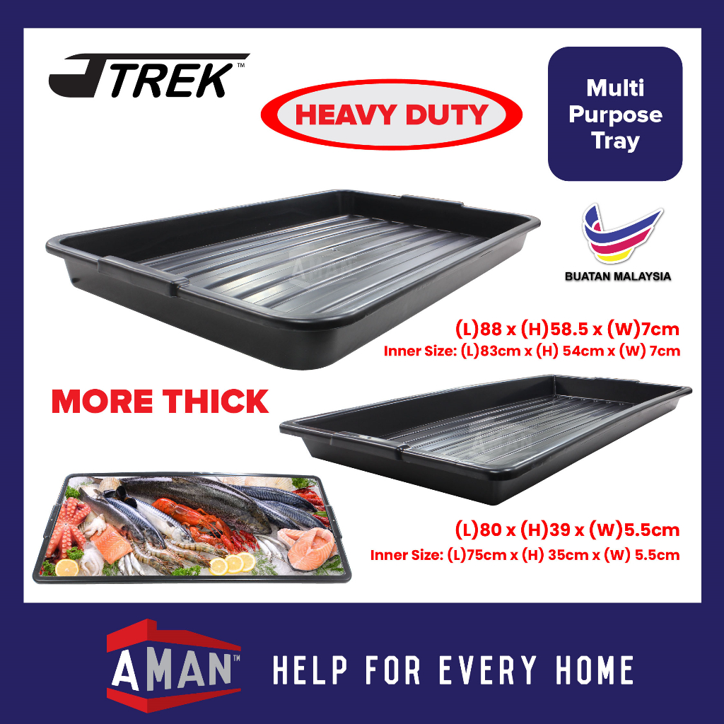 TREK Multi Purpose Tray Black Stall Tray Vegetable Fruit Tray Car Rear ...