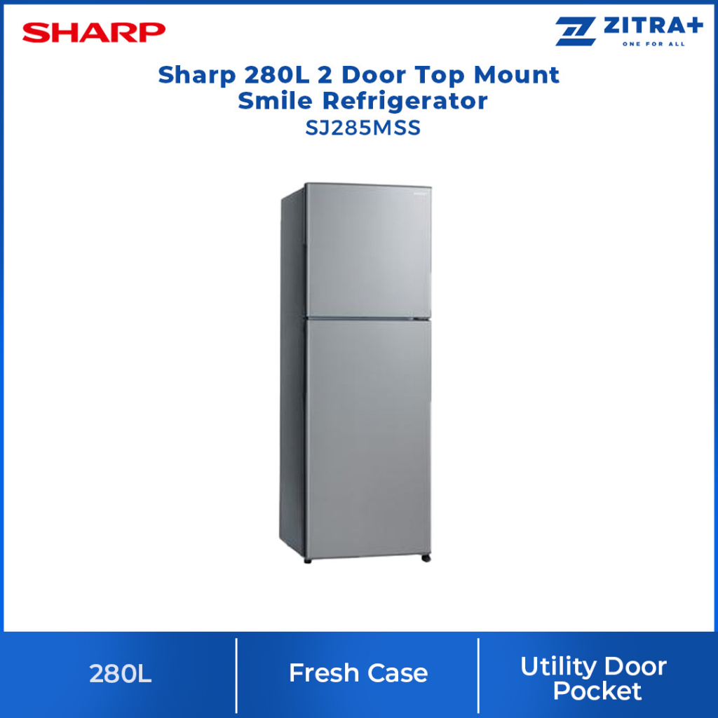 SHARP 280L 2 Door Top Mount Non-Inverter Refrigerator SJ285MSS | AG CU ...