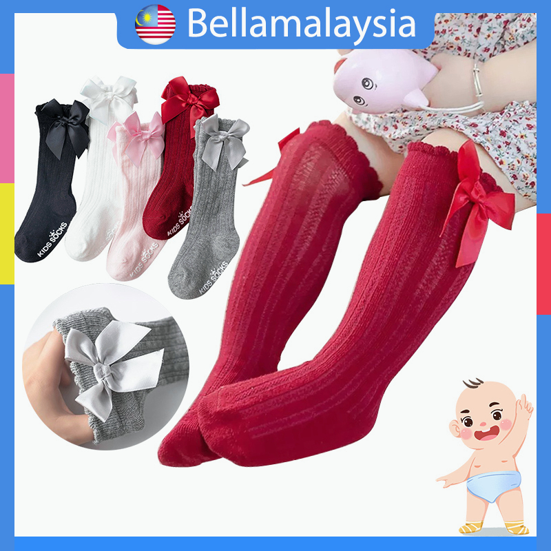 Bella Boys and girls Girls Socks High Knee Bows Cute Baby Kids Toddler ...