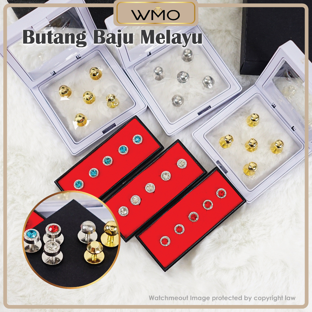 Set Butang Baju Melayu (5 Pcs) Button Malay Baju Raya Exclusive Nikah ...