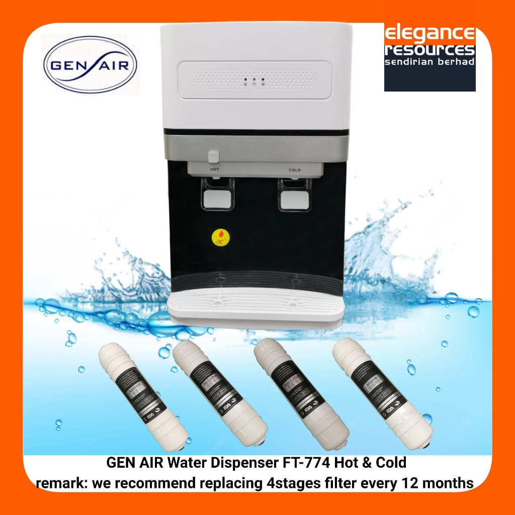 GEN AIR Hot & Cold Water Dispenser Pipe In System with 4 Stages ...