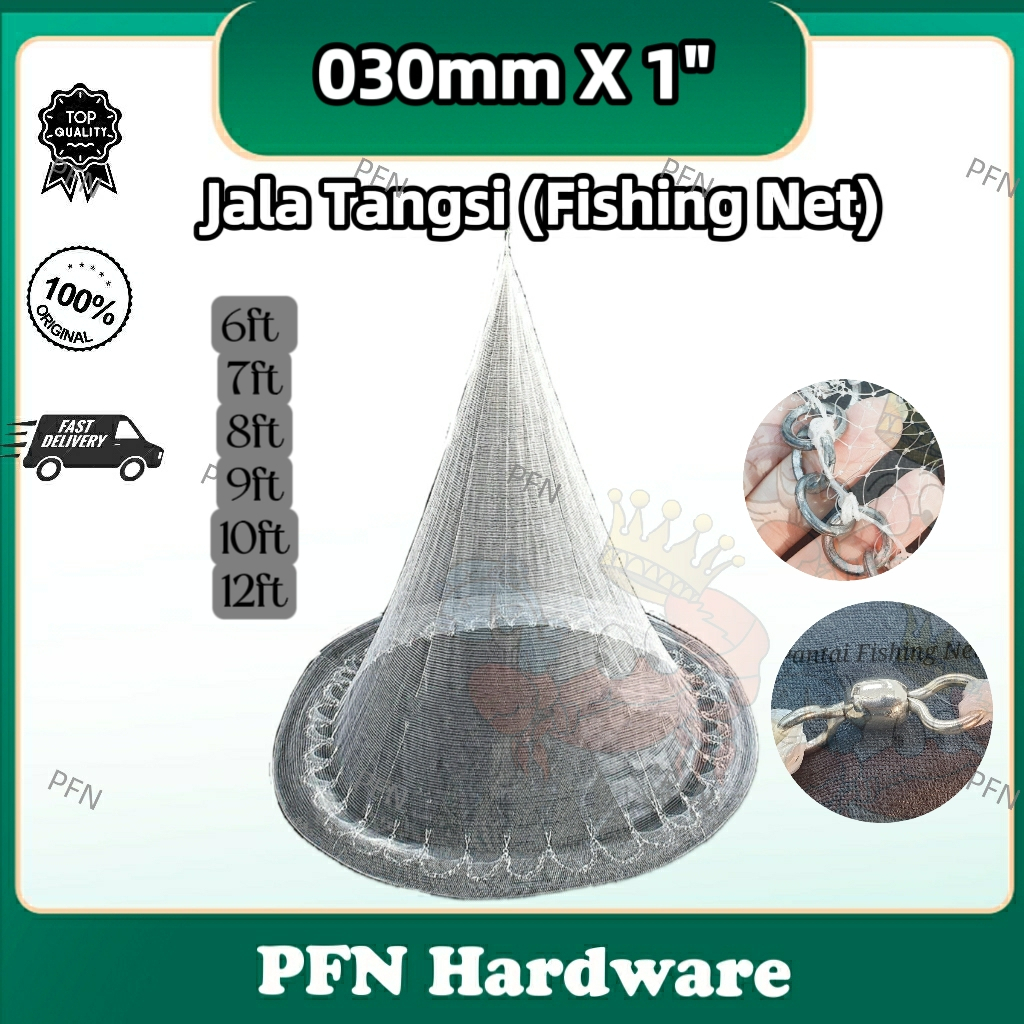 ~NEW STOCK~Jala Tangsi 030mm X 1”(25mm) Cast Fishing Net Jala Ikan Jala ...