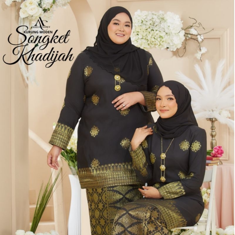 SONGKET TENUN SONGKET KHADIJAH PLUSSIZE BAJU KURUNG MODEN SONGKET ...
