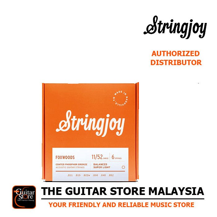 Stringjoy Foxwoods SJ-FW1152 Coated Phosphor Bronze Acoustic Guitar Strings Balanced Super Light ...