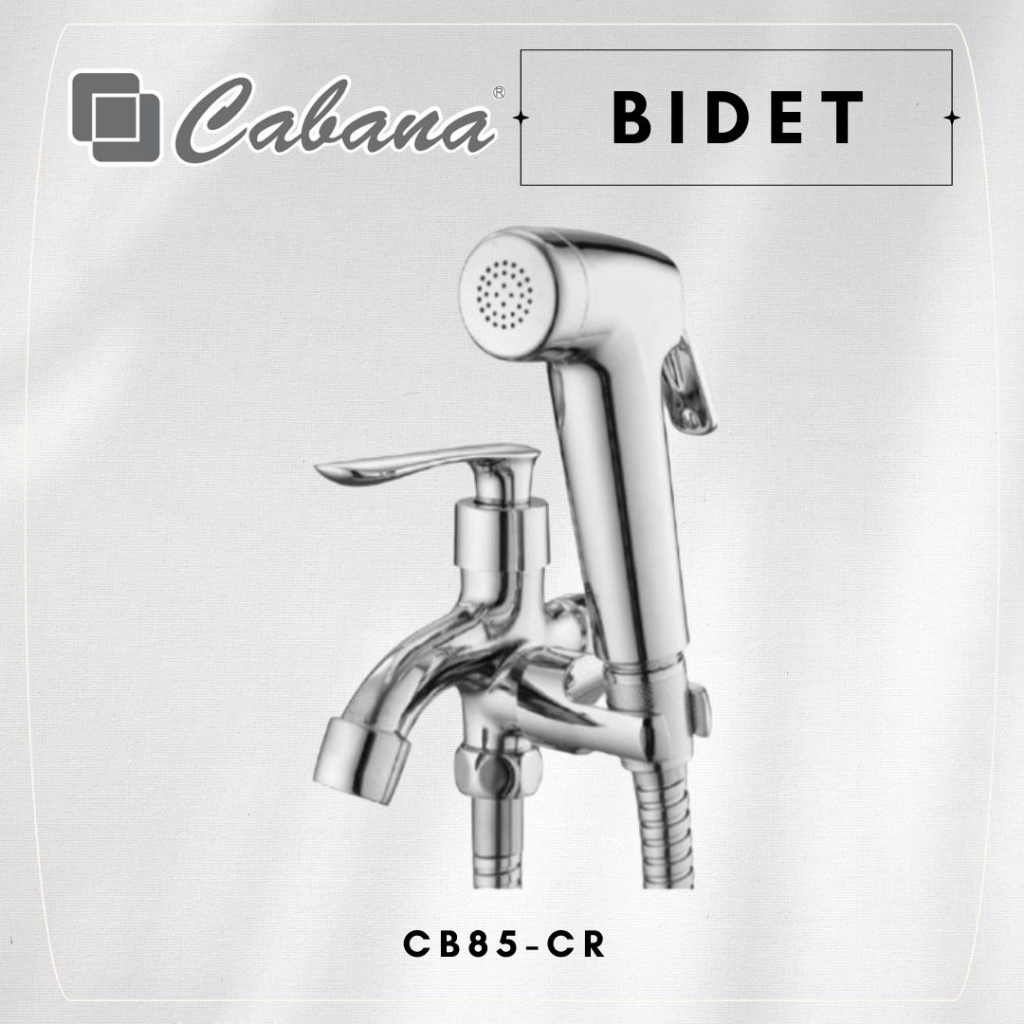 CABANA ABS Material Chrome Finish Two Way Faucet Bidet Spray Set With Hose Toilet Bathroom ...