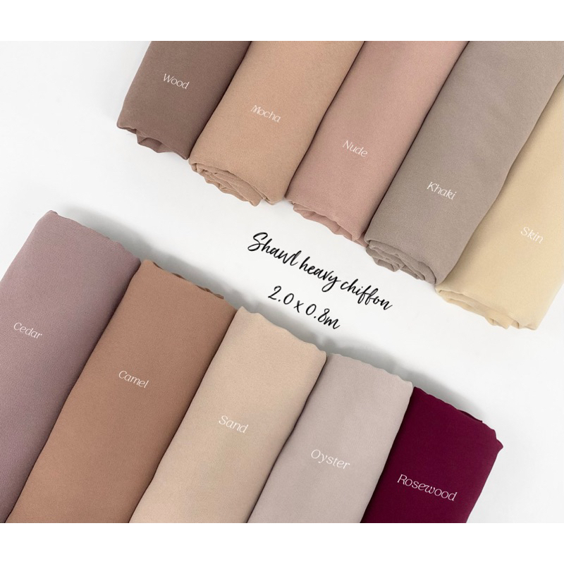 SHAWL HEAVY CHIFFON LABUH (2m x 0.8m) | Shopee Malaysia