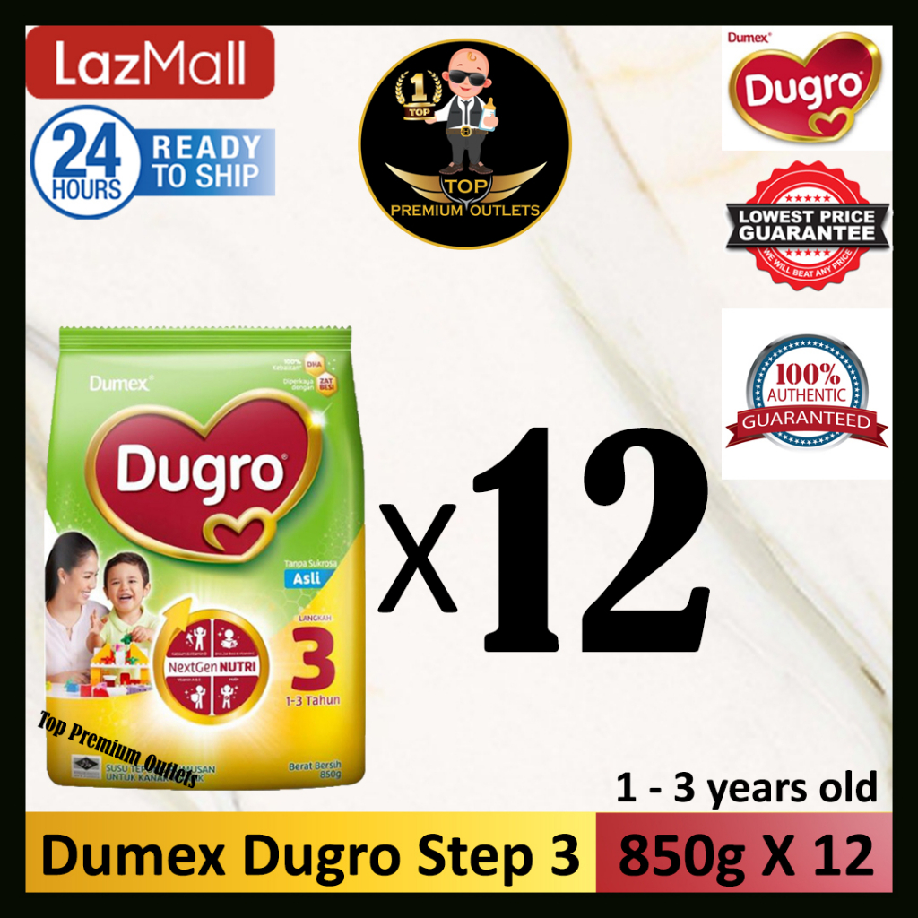 Dumex Dugro 3 (Asli/Madu) (850g x 12) Exp: 09/2026 (Original / Honey) Step 3 | Shopee Malaysia