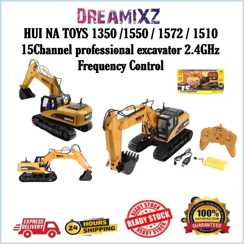 HUI NA TOYS 1350 / 1550 / 1572/ 1510 15Channel professional excavator 2 ...