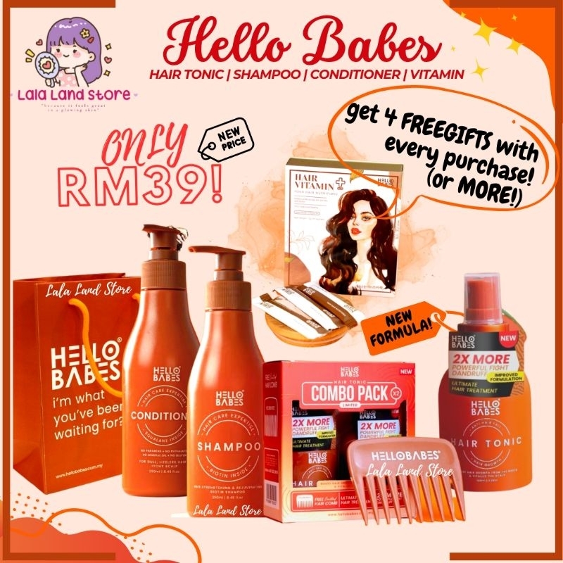 HELLO BABES HAIR TONIC NEW FORMULA SHAMPOO CONDITIONER VITAMIN HQ ...
