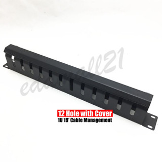 1U 12Hole Cable Management with cover For 19 inch Equipment Server Rack ...